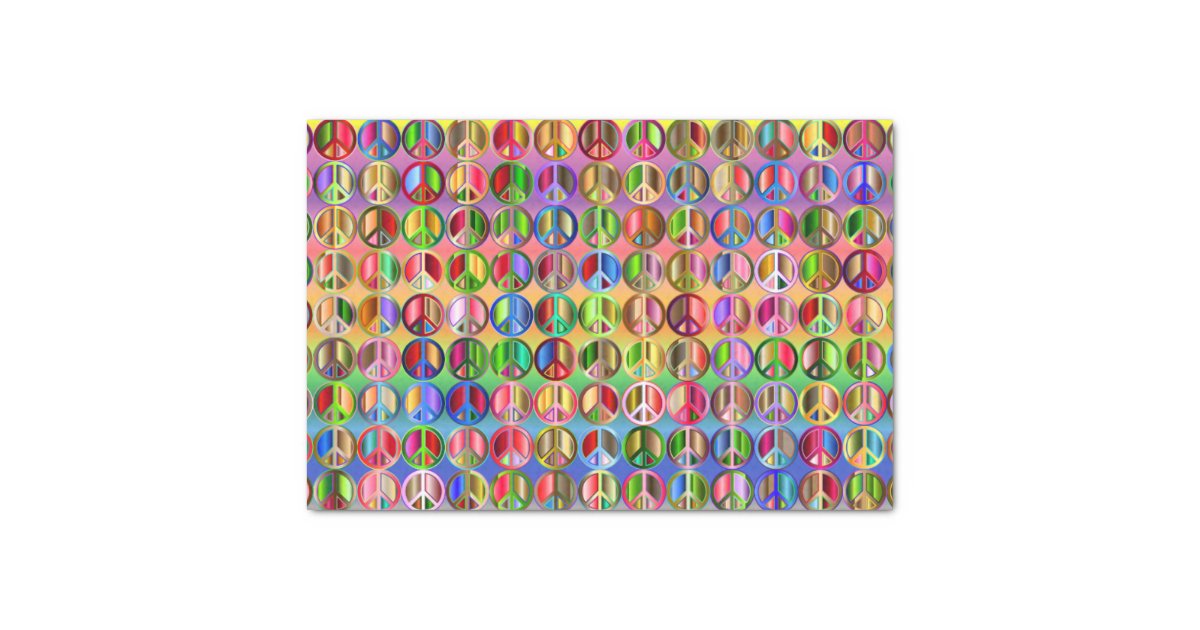 Rainbow peace sign tissue paper | Zazzle