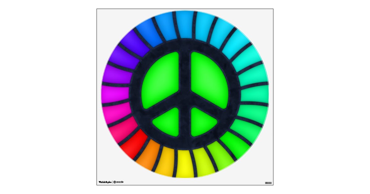 Rainbow Peace Sign Wall Decal | Zazzle