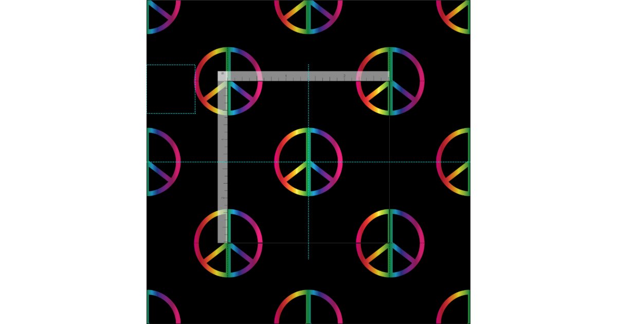 Rainbow Peace Signs Fabric | Zazzle