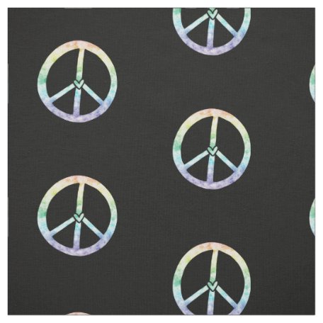 Rainbow Peace Sign Fabric | Zazzle