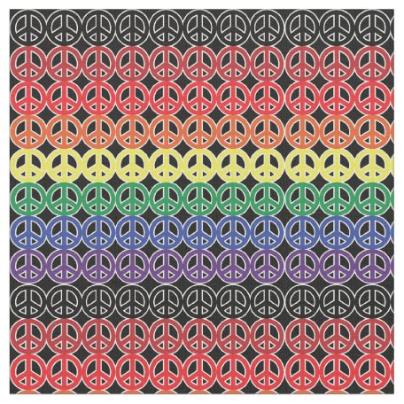Rainbow Peace Sign Fabric | Zazzle.com