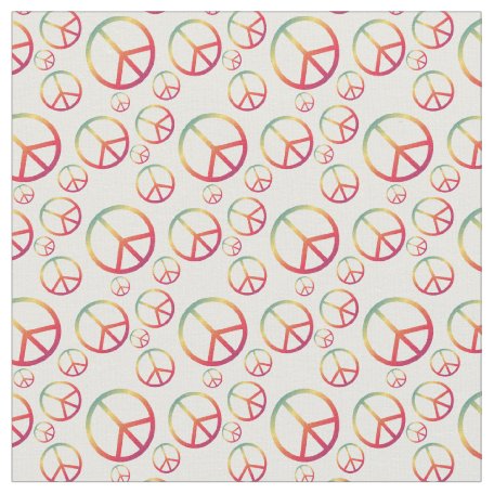 Rainbow Peace Sign Fabric | Zazzle