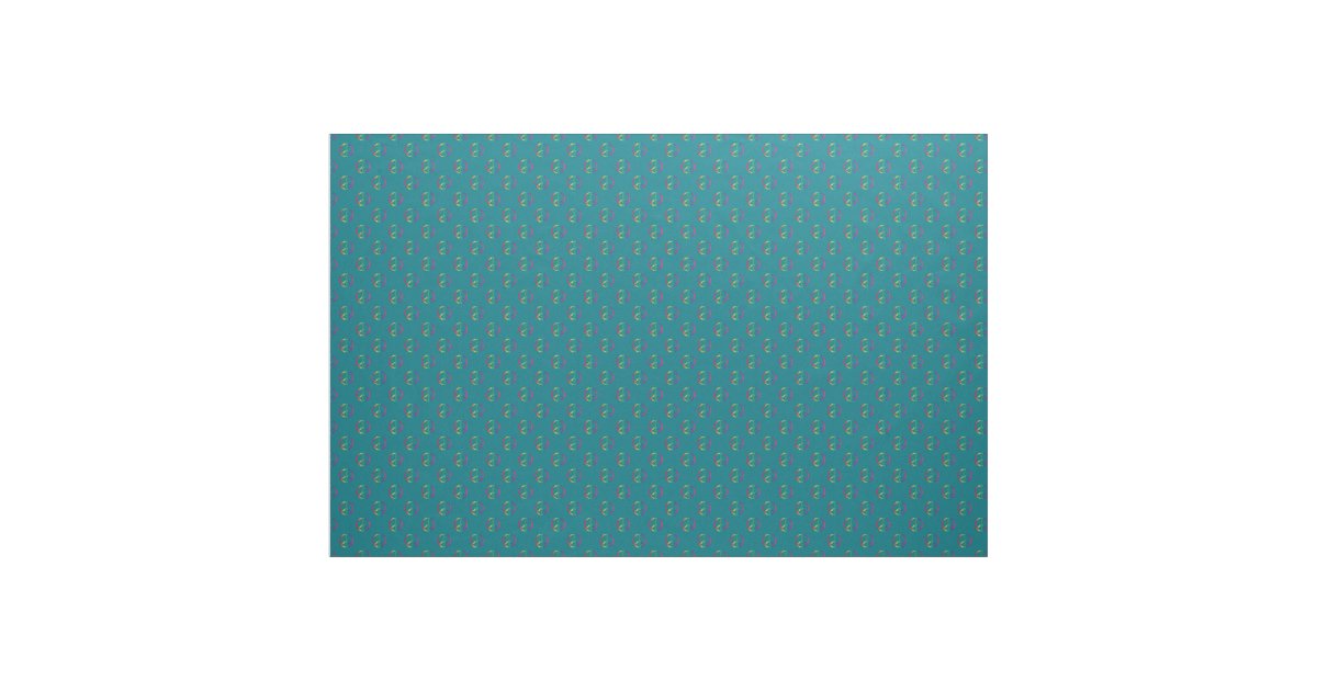 Rainbow Peace Signs Teal Fabric | Zazzle