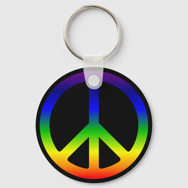 Rainbow Peace Symbol Keychain | Zazzle