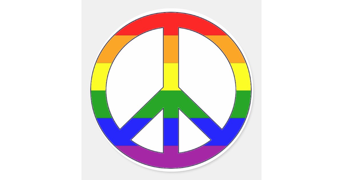 Rainbow Peace Symbol Sticker | Zazzle