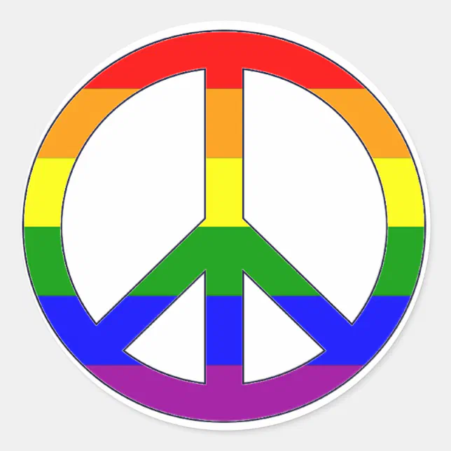 Rainbow Peace Symbol Sticker | Zazzle