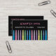 Rainbow Pen Substitute Teacher Black Business Card | Zazzle