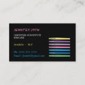 Rainbow Pen Substitute Teacher Black Business Card | Zazzle