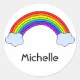 Rainbow Personalized Classic Round Sticker | Zazzle
