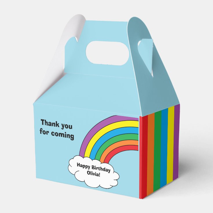 "Rainbow" Personalized Favor Box | Zazzle
