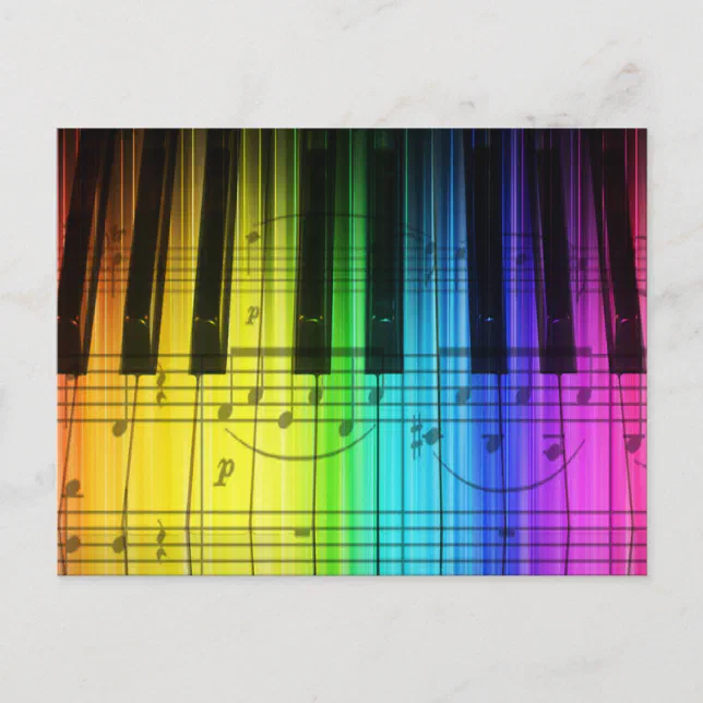 Rainbow Piano Keyboard and Notes | Zazzle