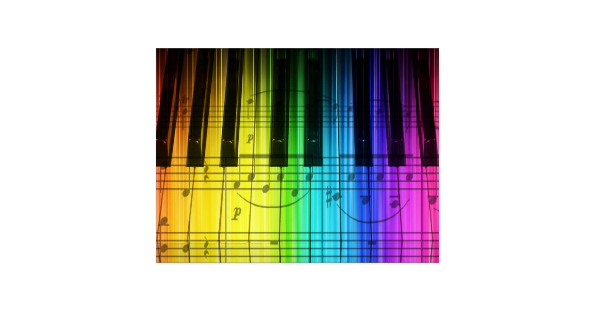 Rainbow Piano Keyboard and Notes | Zazzle.com