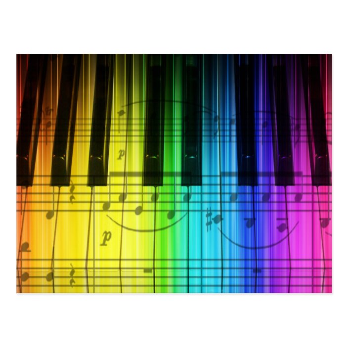 Rainbow Piano Keyboard and Notes | Zazzle.com