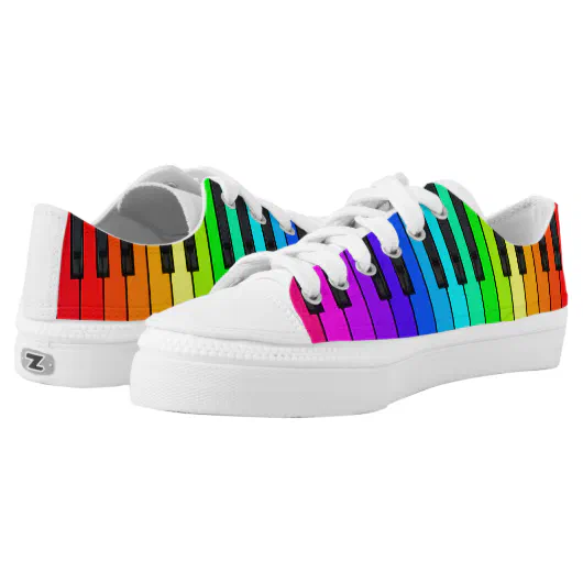 Rainbow Piano Keyboard Low Top Shoes | Zazzle