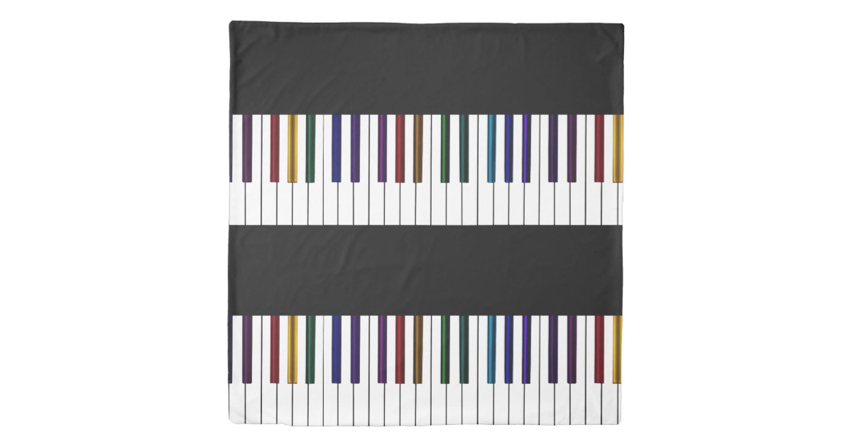 Rainbow Piano Keyboard Music Bedspread | Zazzle