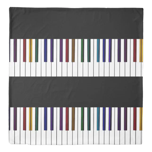 Rainbow Piano Keyboard Music Bedspread | Zazzle