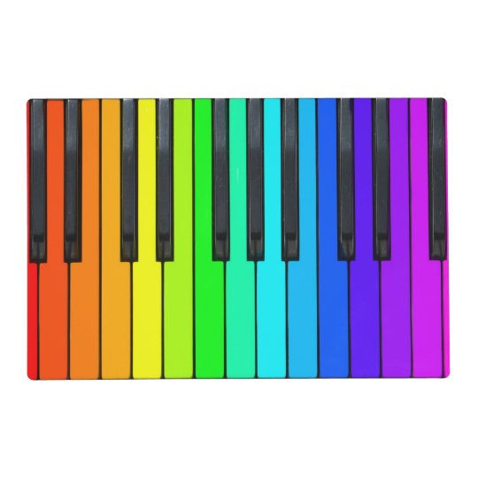Rainbow Piano Keyboard Placemat | Zazzle.com
