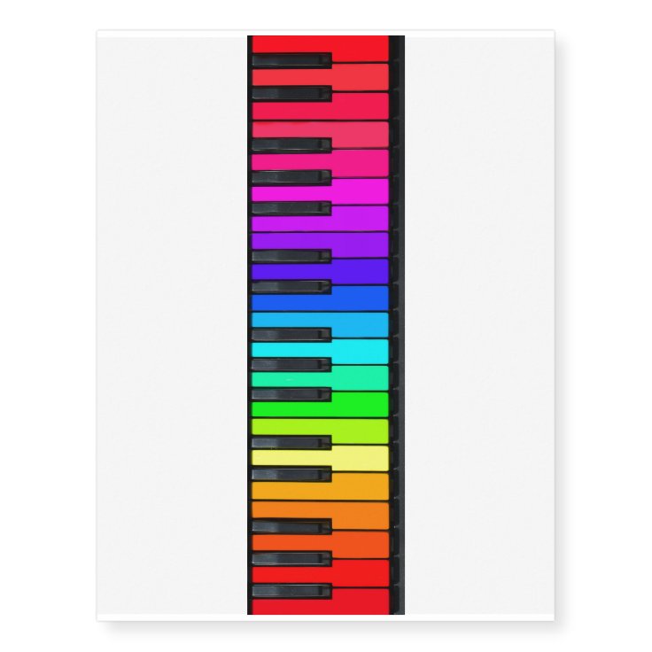 Rainbow Piano Keyboard Temporary Tattoos | Zazzle