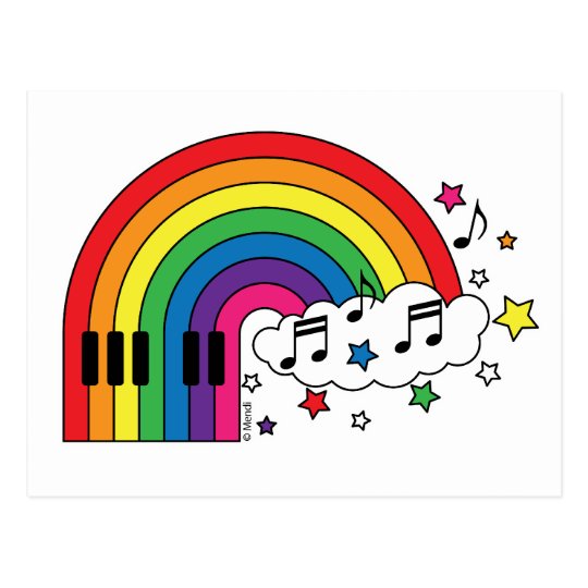 Rainbow Piano Postcard | Zazzle.com