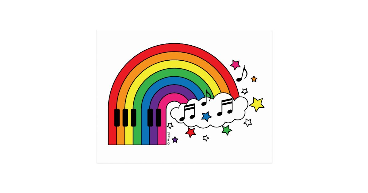 Rainbow Piano Postcard | Zazzle.com