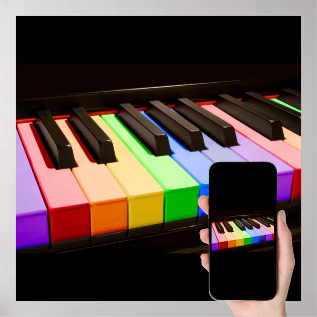Rainbow Piano Poster | Zazzle