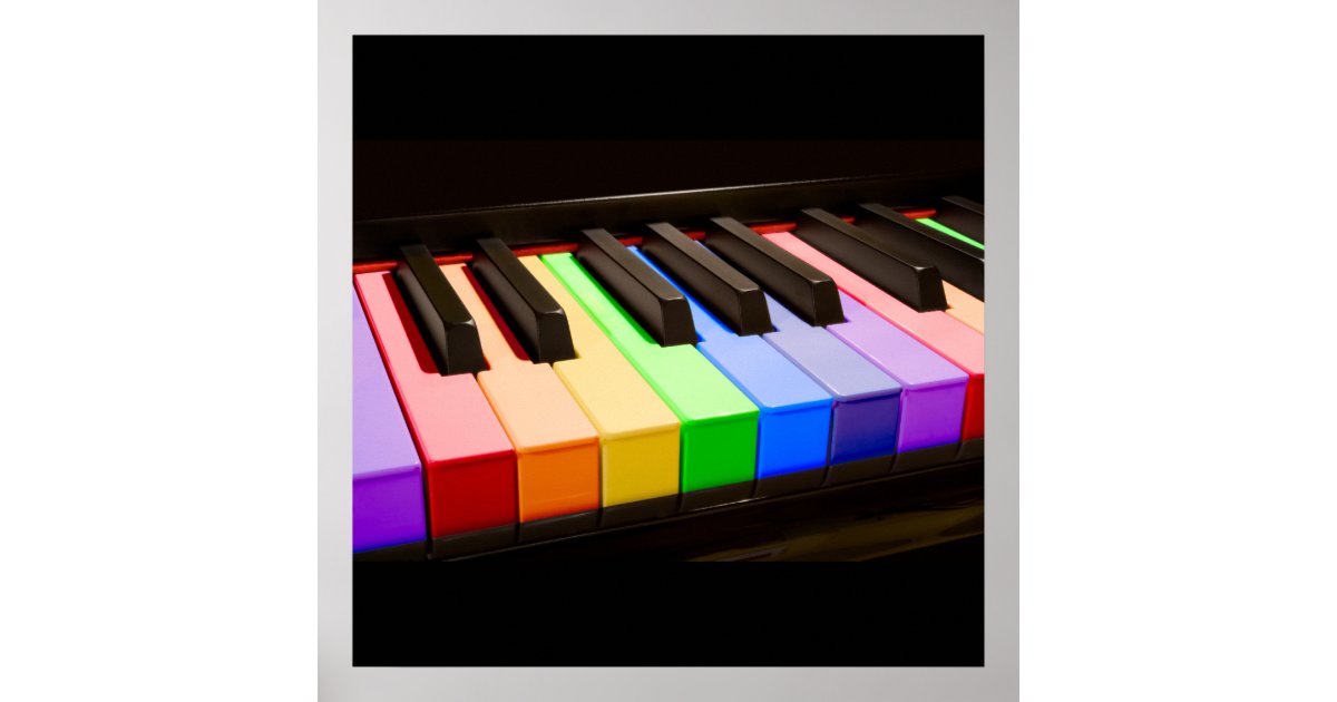 Rainbow Piano Poster | Zazzle
