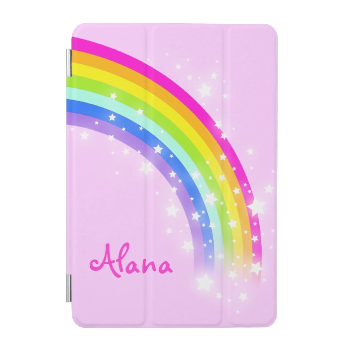 Rainbow pink girls named ipad cover | Zazzle.com
