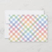Rainbow plaid cute pastel personalized kid's note card | Zazzle