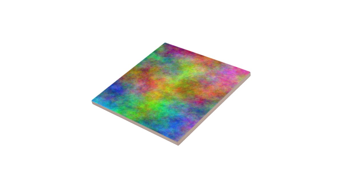 Rainbow Plasma Ceramic Tile | Zazzle