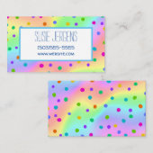 Rainbow Polka Dot Customizable Business Cards | Zazzle