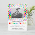 Rainbow Polka Dots Birthday Party Invitation | Zazzle