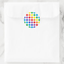 Rainbow Polka Dots Classic Round Sticker | Zazzle