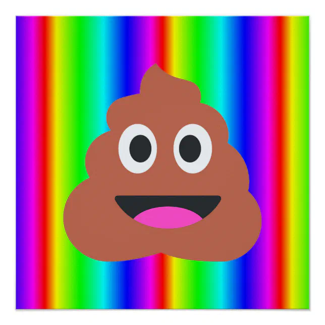 rainbow poop emoji art poster | Zazzle
