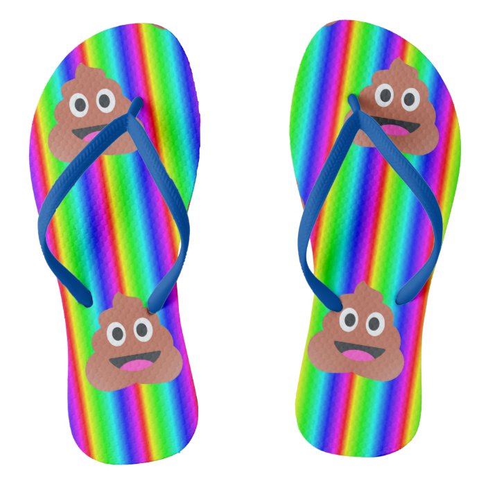 rainbow poop emoji shoes flip flops sandals | Zazzle.com