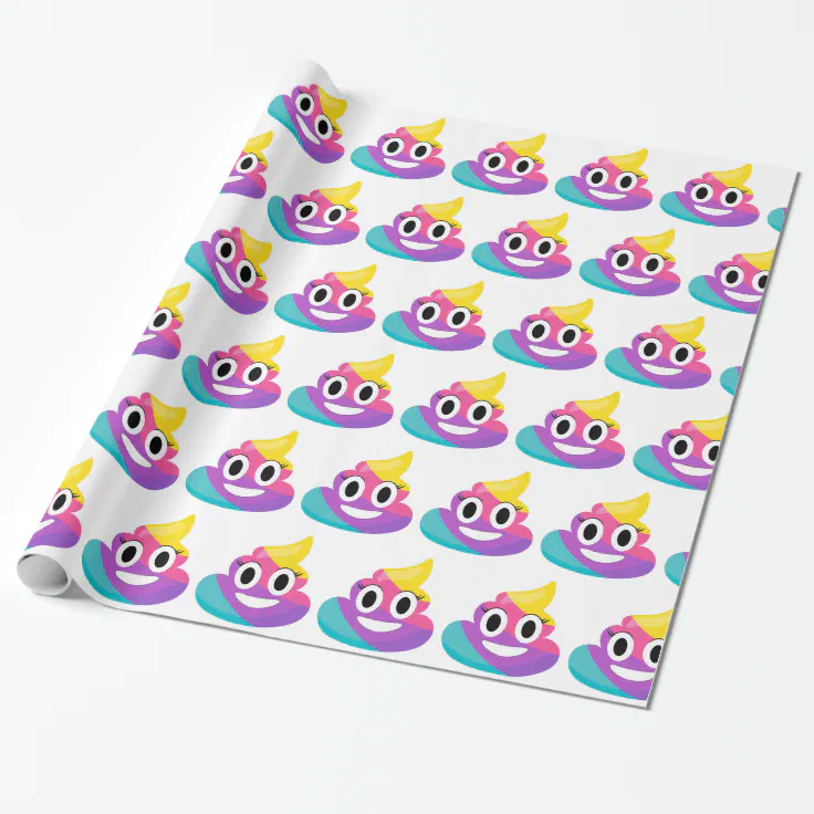 Rainbow Poop Emoji Wrapping Paper | Zazzle
