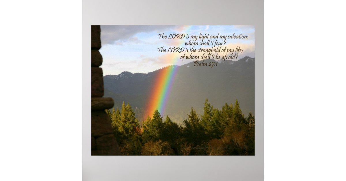 Rainbow Poster with Christian Bible Verse | Zazzle
