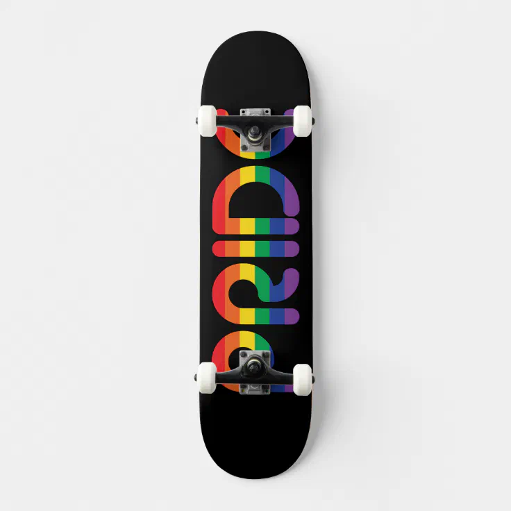 Rainbow Pride Balloon Letters Skateboard | Zazzle