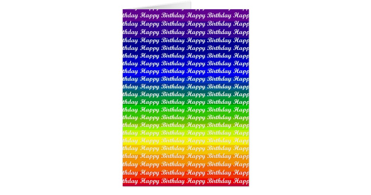 Rainbow Pride Birthday Greetings Card | Zazzle.com
