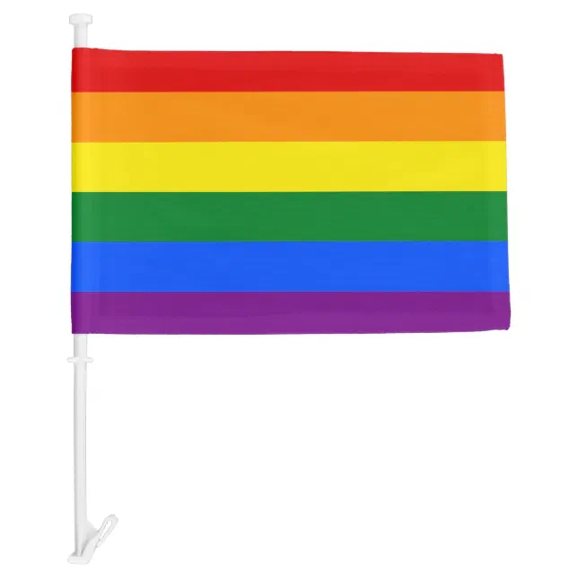 Rainbow Pride Car Flag | Zazzle