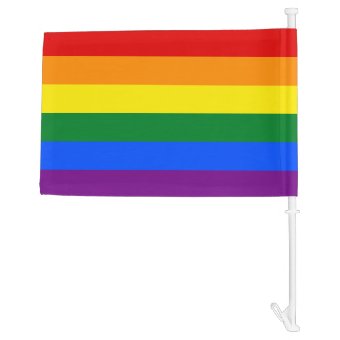 Rainbow Pride Car Flag | Zazzle