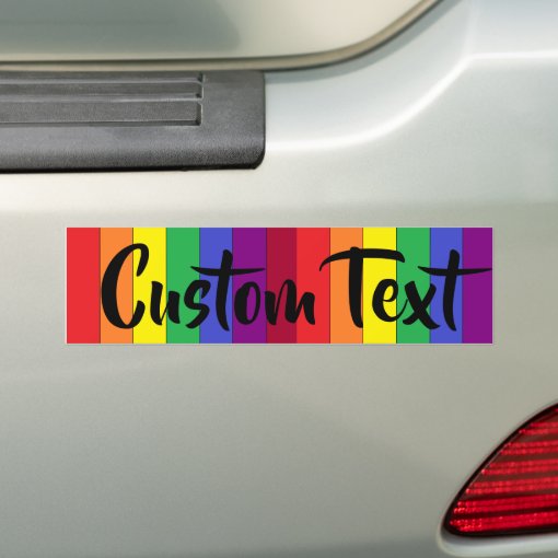 Rainbow Pride CUSTOM bumper sticker | Zazzle