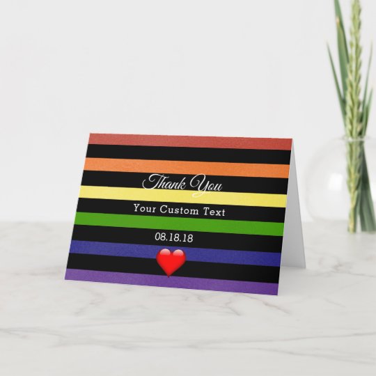 Rainbow Pride Custom Thank You Card | Zazzle.com