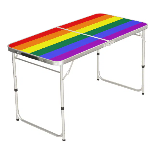 Rainbow Pride Flag Beer Pong Table | Zazzle