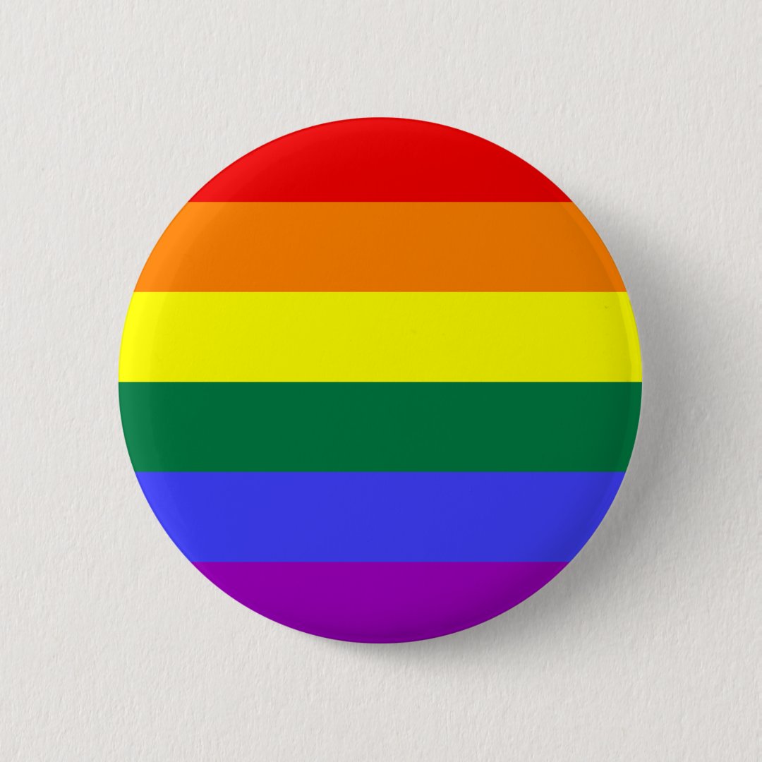 Rainbow Pride Flag Button | Zazzle