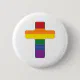 Rainbow Pride Flag Cross Button | Zazzle