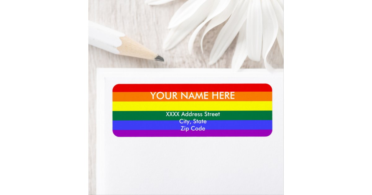 Rainbow Pride Flag Label | Zazzle