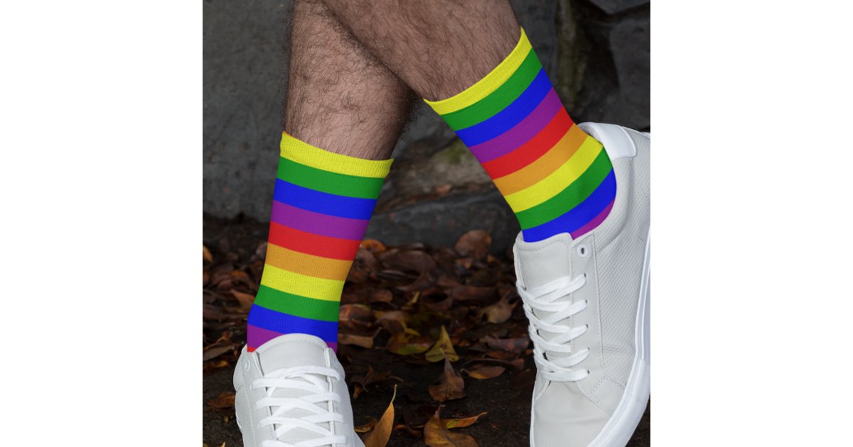 Rainbow Pride Flag LGBTQ All Over Socks | Zazzle