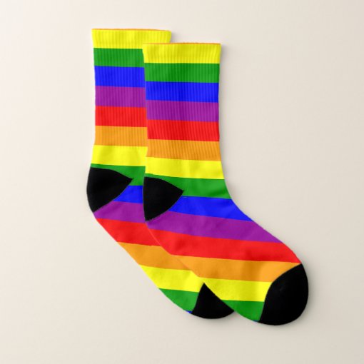 Rainbow Pride Flag LGBTQ All Over Socks | Zazzle