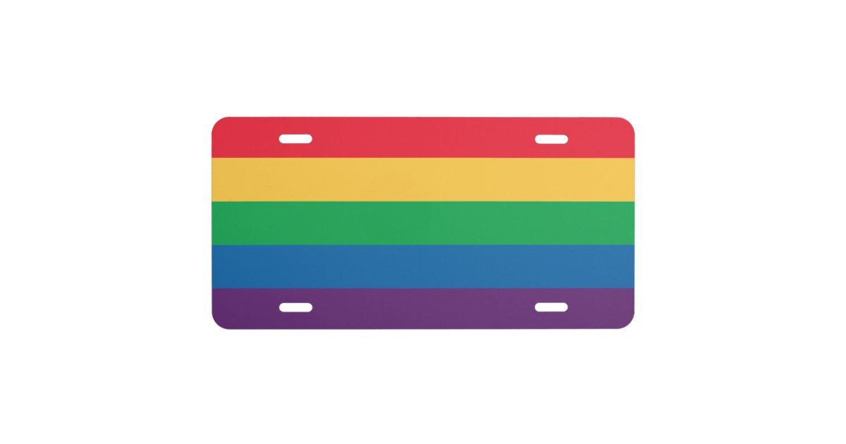 Rainbow Pride Flag License Plate | Zazzle