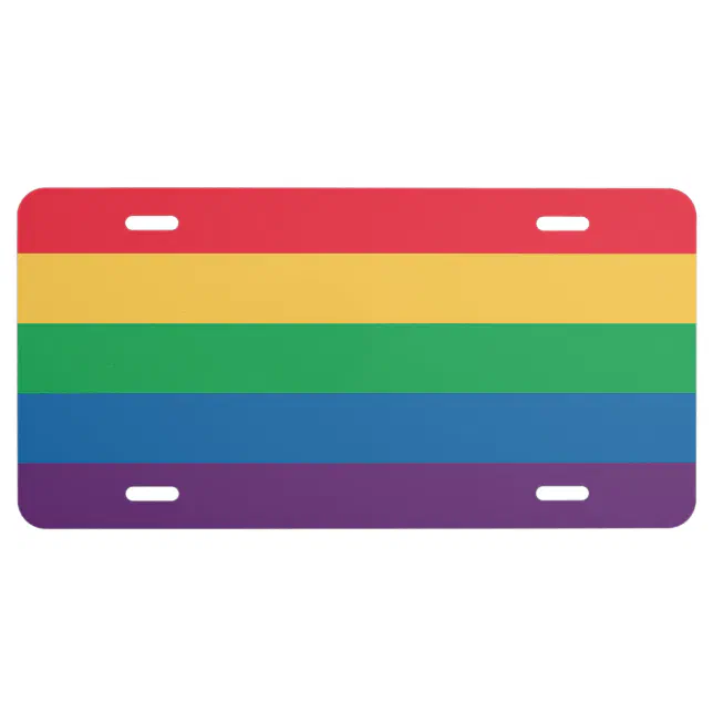 Rainbow Pride Flag License Plate | Zazzle